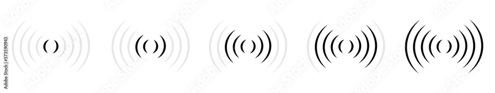 Sound wave icon design. Wi Fi connection on white background.Radio wave ...