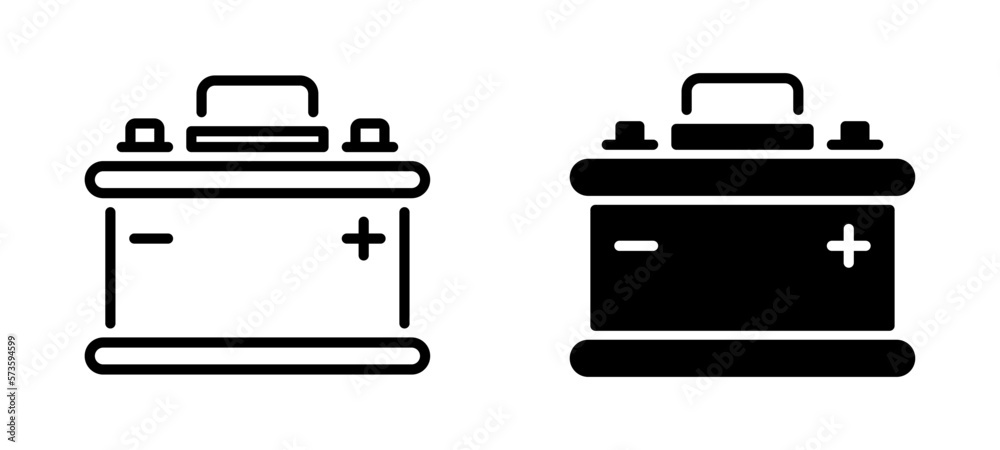 Car battery icon. Car battery icons set. Car accumulator icons. Car ...