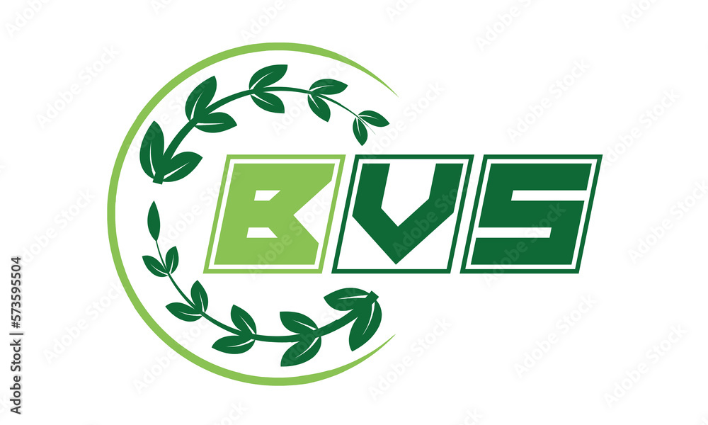 BVS Three-letter natural logo design, vector template. | monogram logo ...