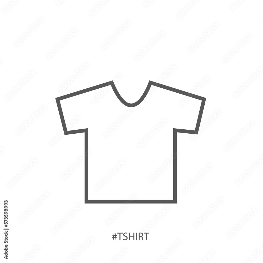 Icono de remera sobre un fondo blanco liso y aislado. Vista de frente y ...