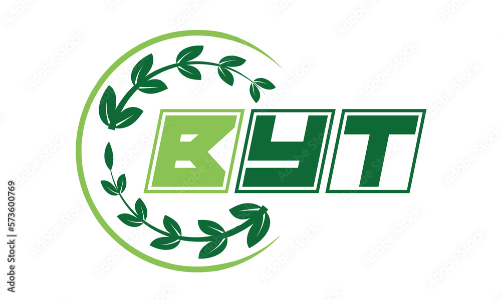 BYT Three-letter natural logo design, vector template. | monogram logo ...