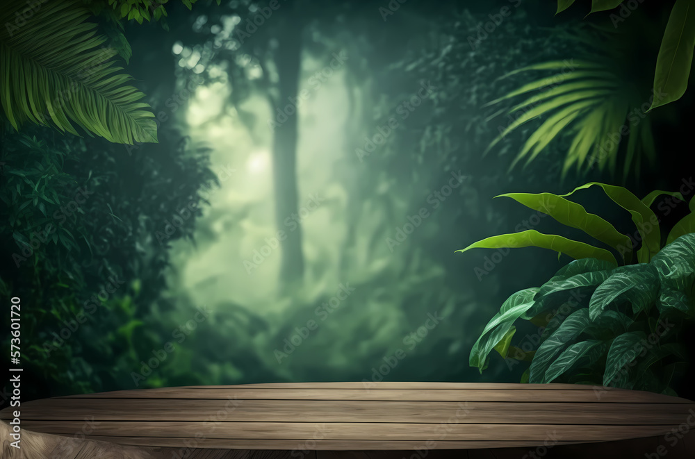 Stage podium scene for product presentation on nature background with ...