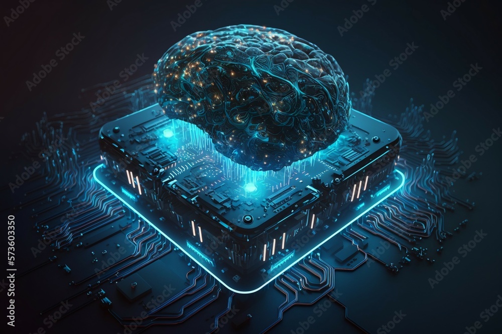 Server controlled by artificial intelligence. Ai generative Stock ...