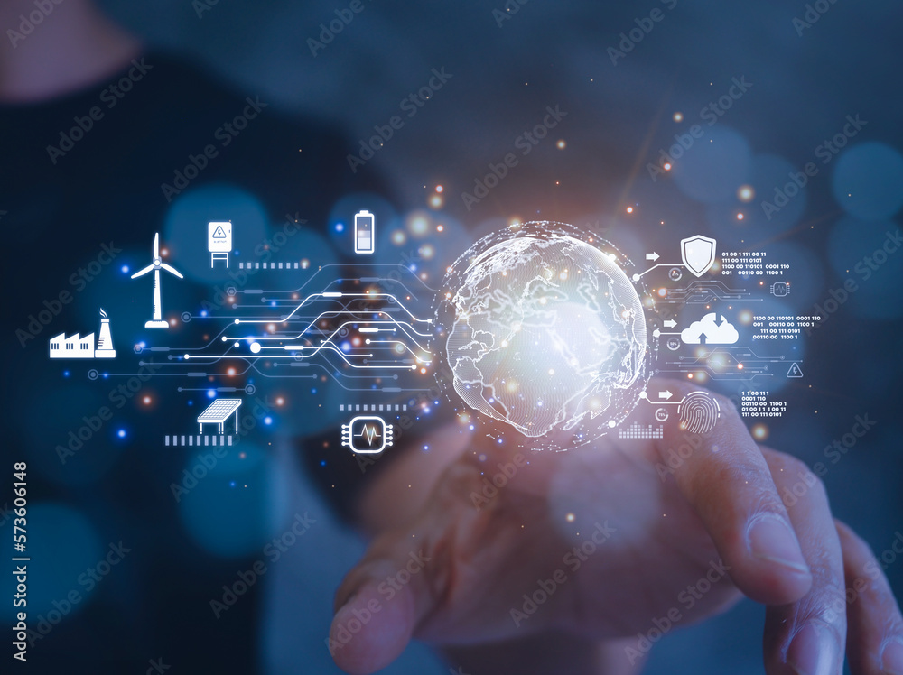 Industrial energy technology concept.Sustainable development goals ...