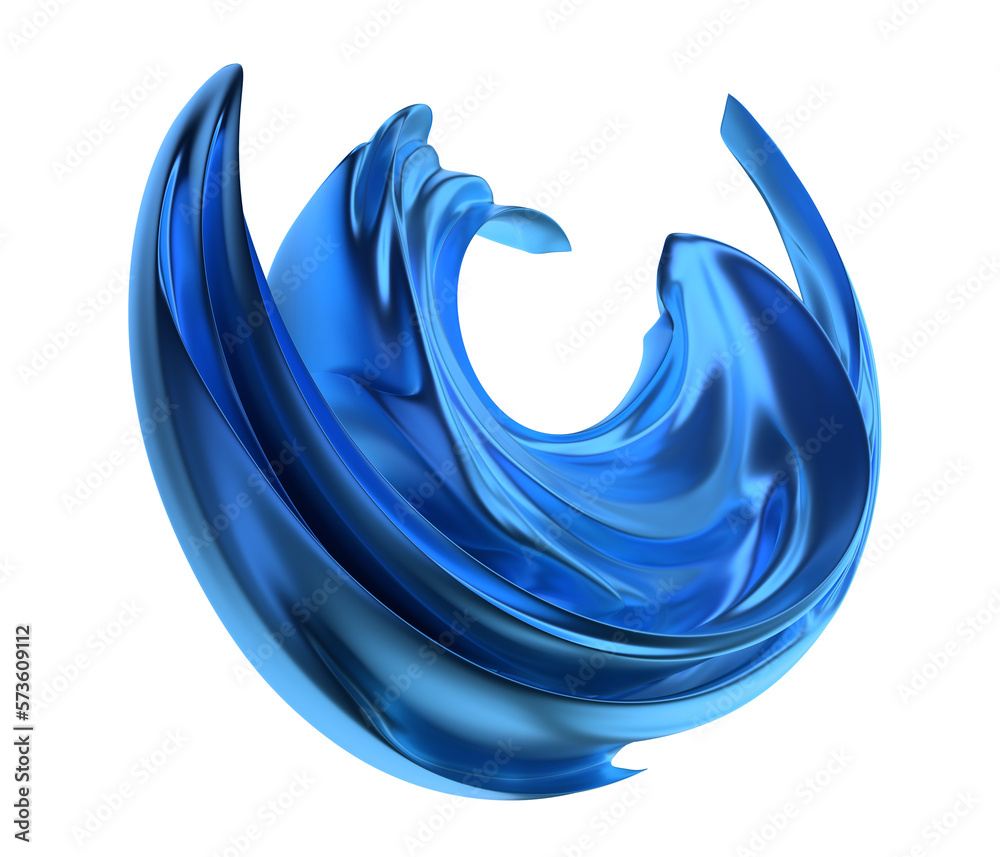 Abstract blue shape, 3d render Stock Illustration | Adobe Stock