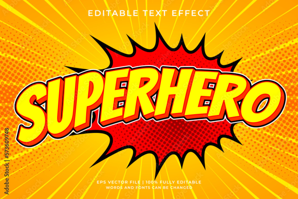Superhero text effect comic style Stock Vector | Adobe Stock