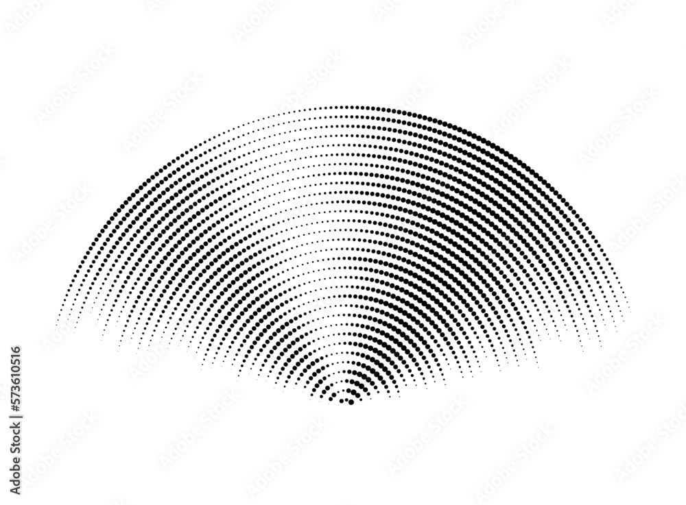 Dotted sound wave signal. Radio or music audio concept. Epicentre or ...