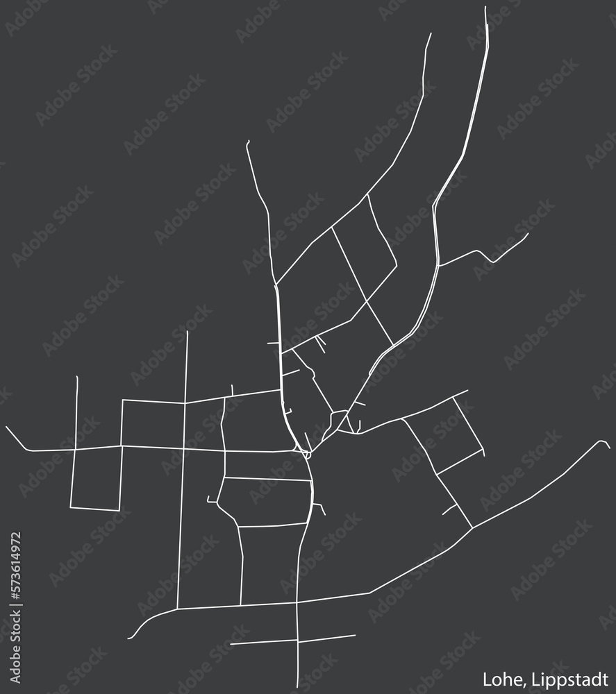 Detailed hand-drawn navigational urban street roads map of the LOHE ...