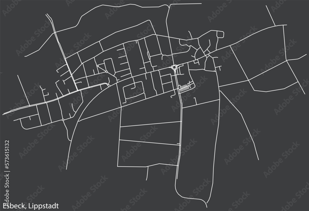 Detailed hand-drawn navigational urban street roads map of the ESBECK ...
