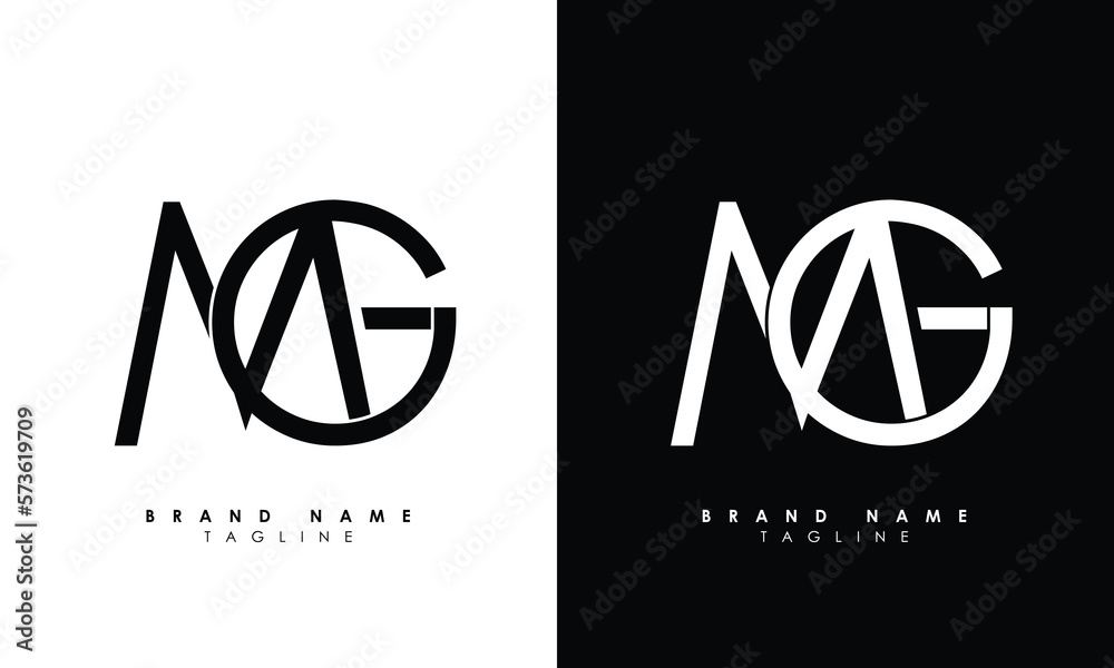 MG Letter Logo Design. Initial letters MG logo icon. Abstract letter MG ...