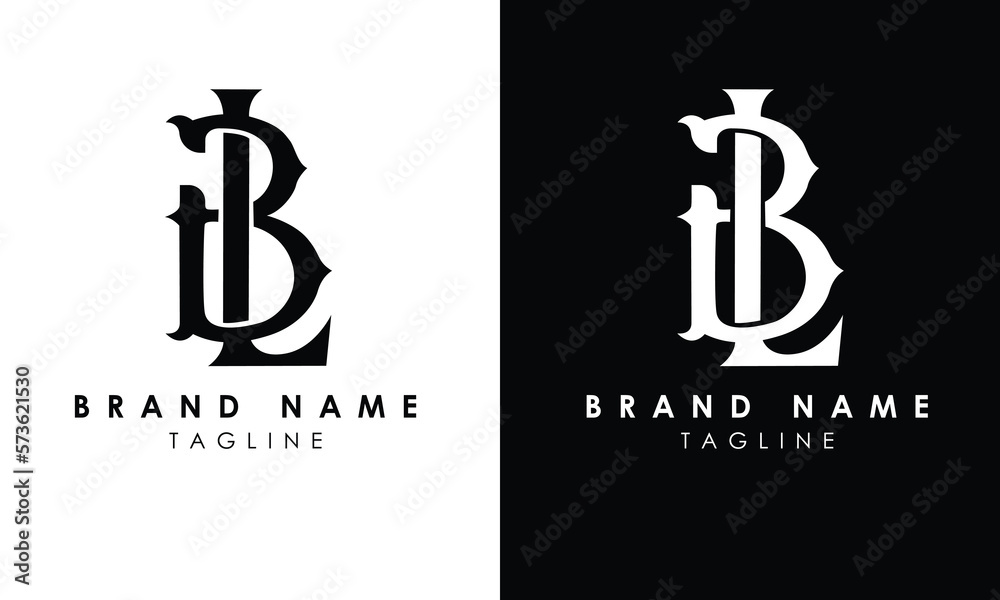 LB letter design logo logotype icon concept with serif font and classic ...