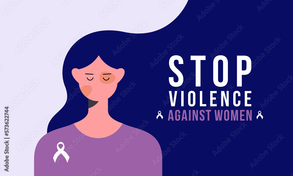 Stop Violence Against Women Banner Background Stock Vector | Adobe Stock