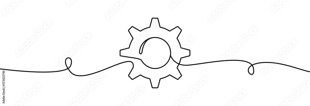 Gear one line drawing .Gear wheel one continuous line drawing ...