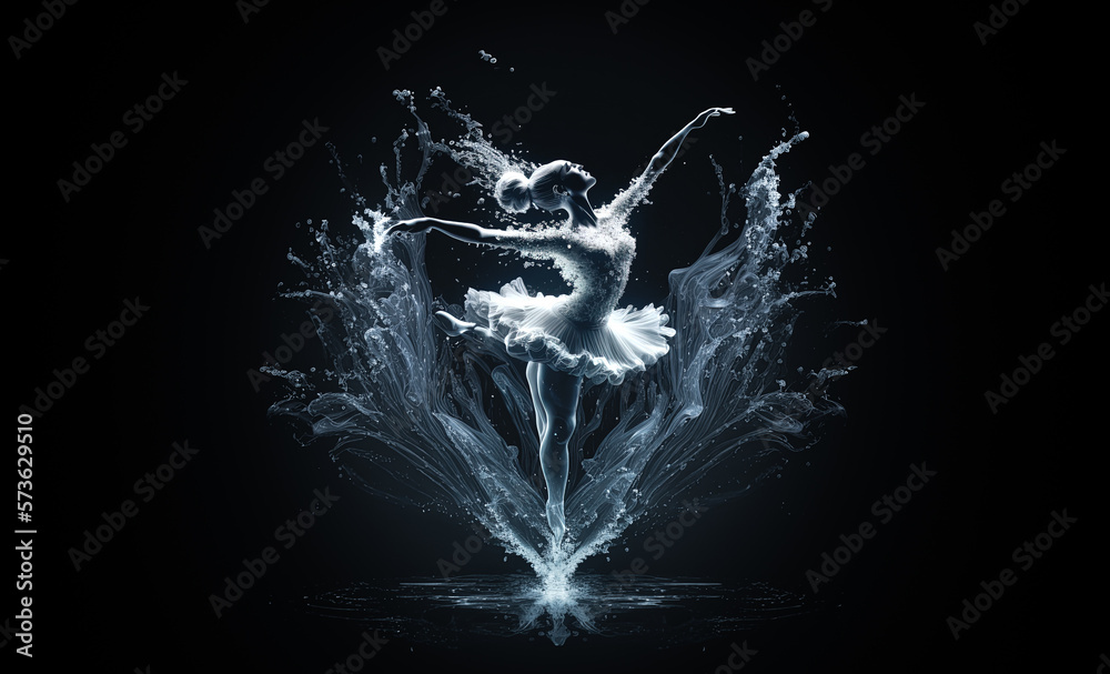 Ballerina dance in water. Abstract water splash. Abstract background ...