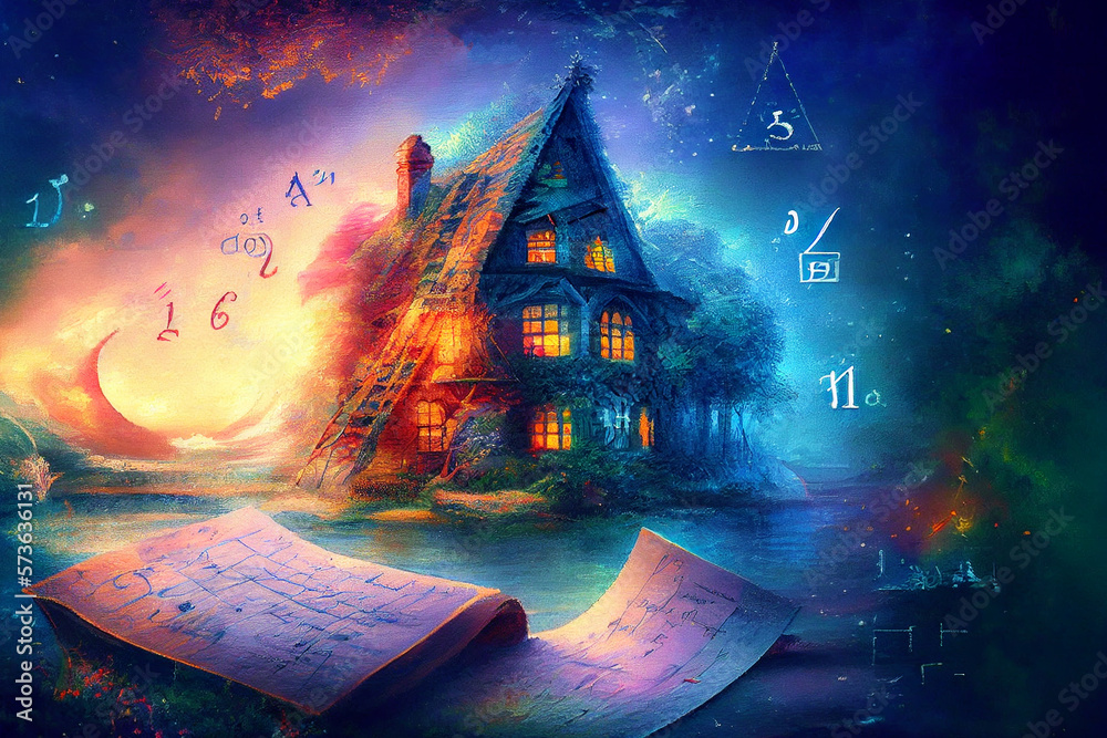 A fantasy math background featuring imaginary mathematical equations ...
