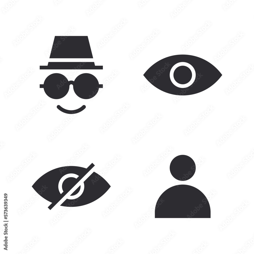 User Interface icons set. Spy, eye, hide, user. Perfect for website ...