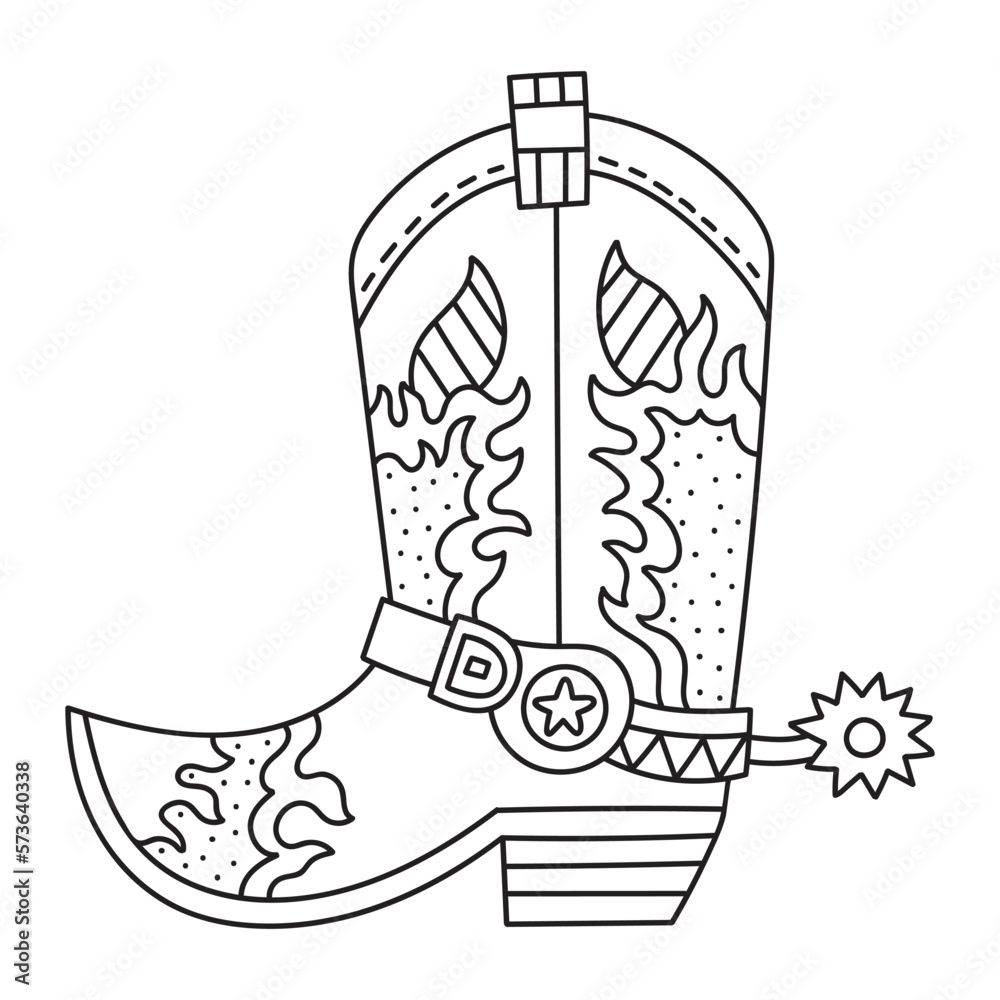 Spurs And Boots Page Coloring Pages