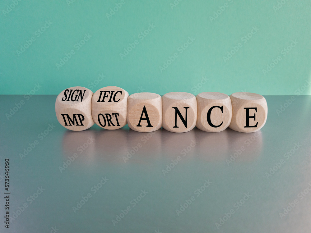 Significance and importance symbol. Turned wooden cubes and changed the ...