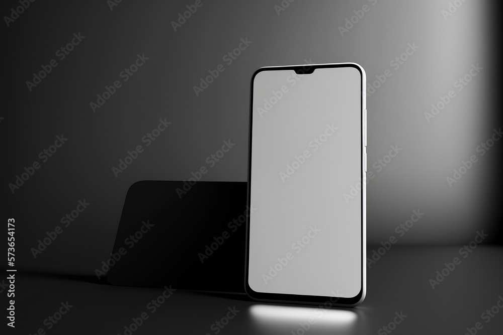 Minimalistic mobile phone mockup. Blank smartphone screen template ...