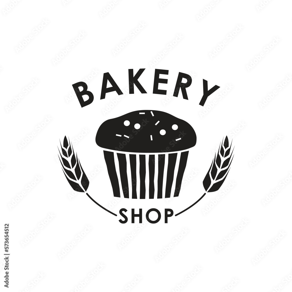 Bakery logo in flat style. bakery black white emblems. Stock Vector ...