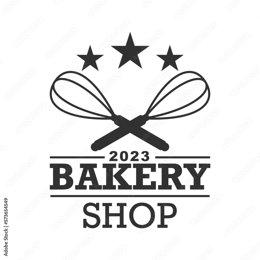 Bakery logo in flat style. bakery black white emblems. Stock Vector ...