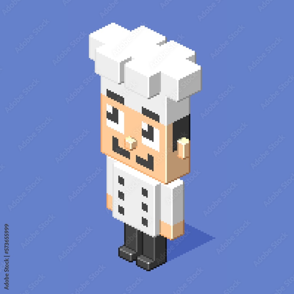 Chef cook pixel art character Stock Illustration | Adobe Stock