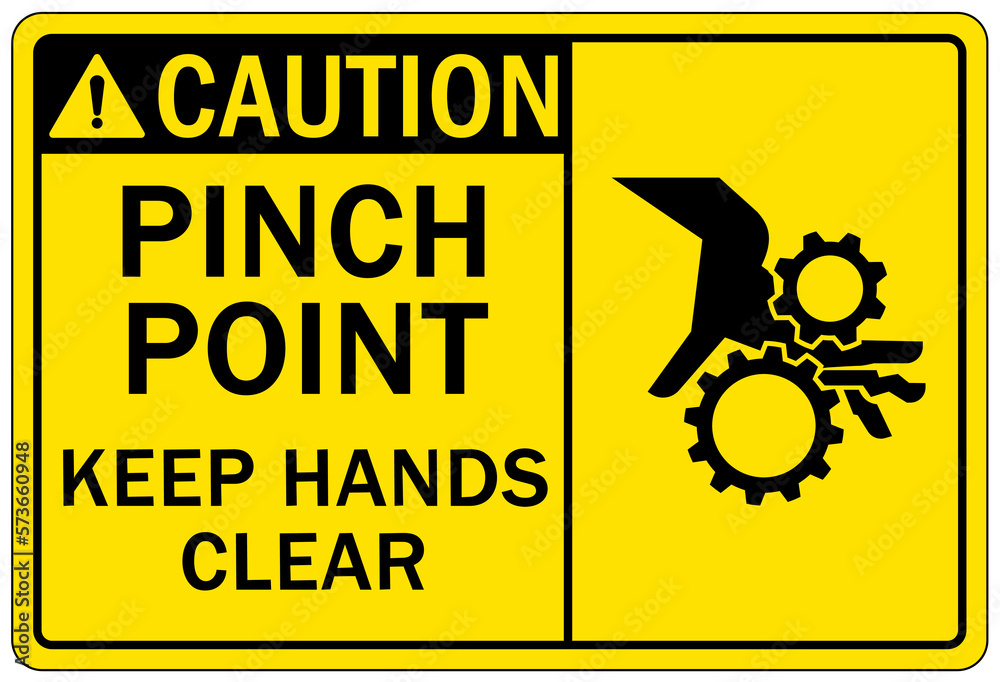 Pinch point hazard sign and labels Keep hands clear Stock Vector ... Pinch point hazard sign and labels Keep hands clear Stock Vector ...