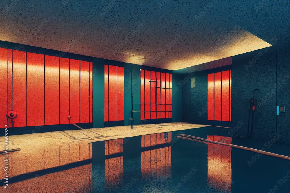 Automatic fire sprinkler safety system and red water supply pipe. Fire ...