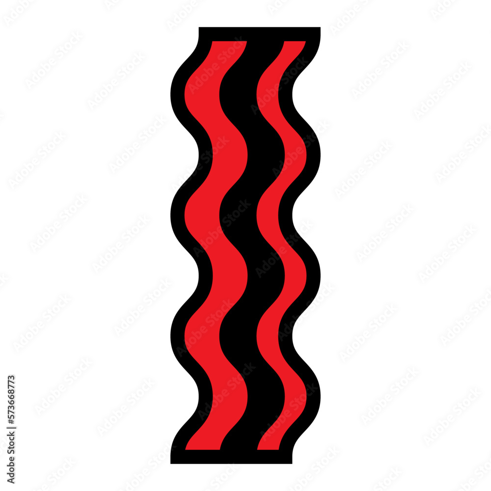 Bacon line icon isolated on white background. Black flat thin icon on ...