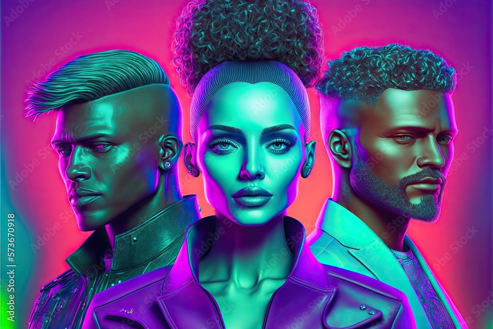 Metaverse Avatar, Embody Yourself in the Metaverse. 3d neon digatal ...