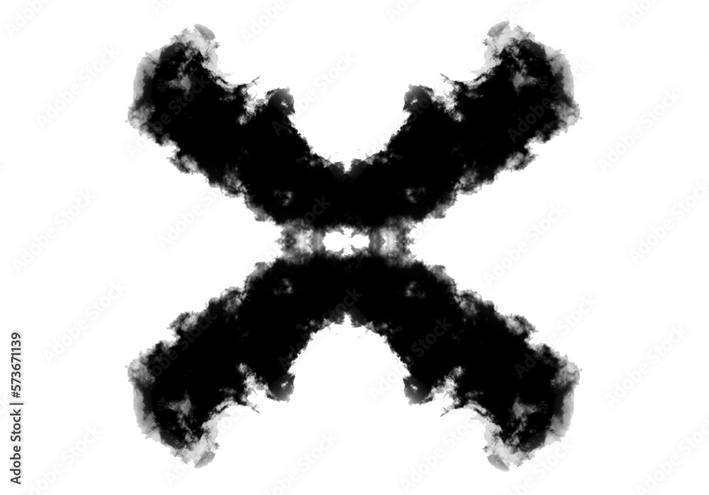 Rorschach test ink blot isolated over transparent background, thematic ...
