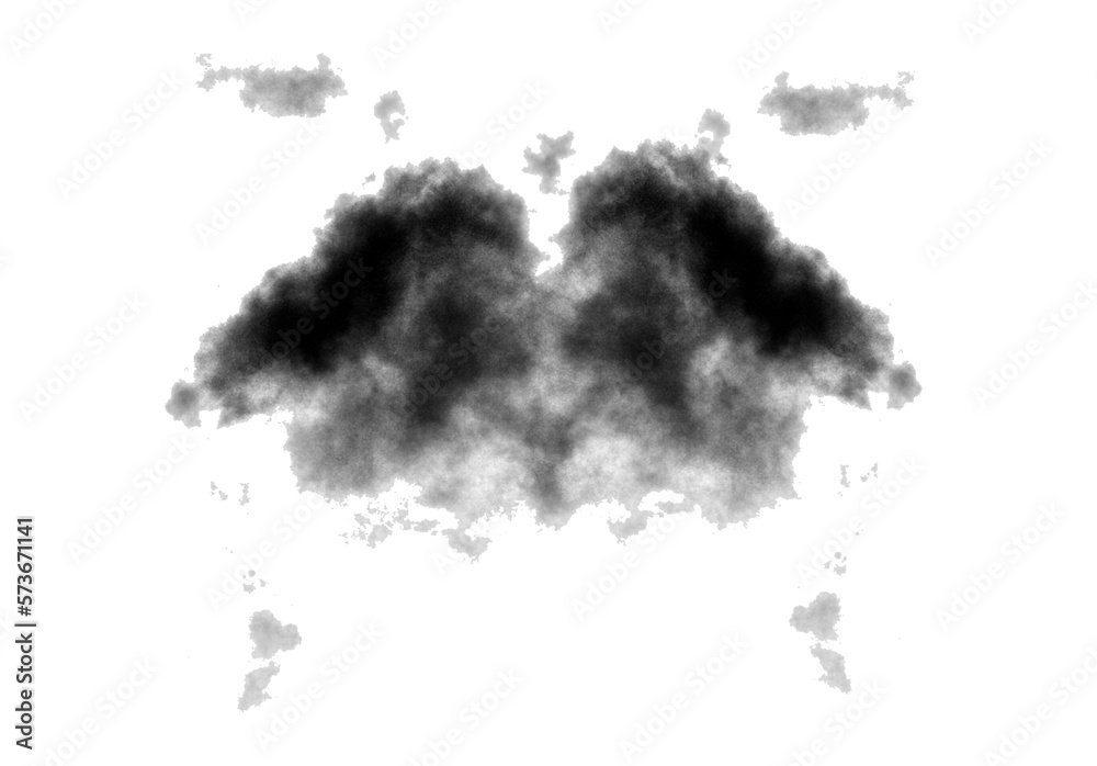 Rorschach test ink blot isolated over transparent background, thematic ...