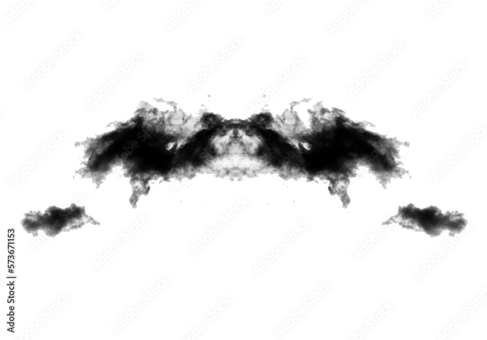 Rorschach test ink blot isolated over transparent background, thematic ...