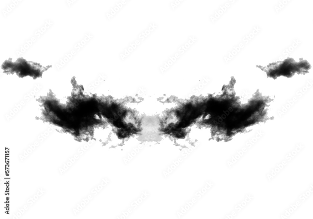 Rorschach test ink blot isolated over transparent background, thematic ...