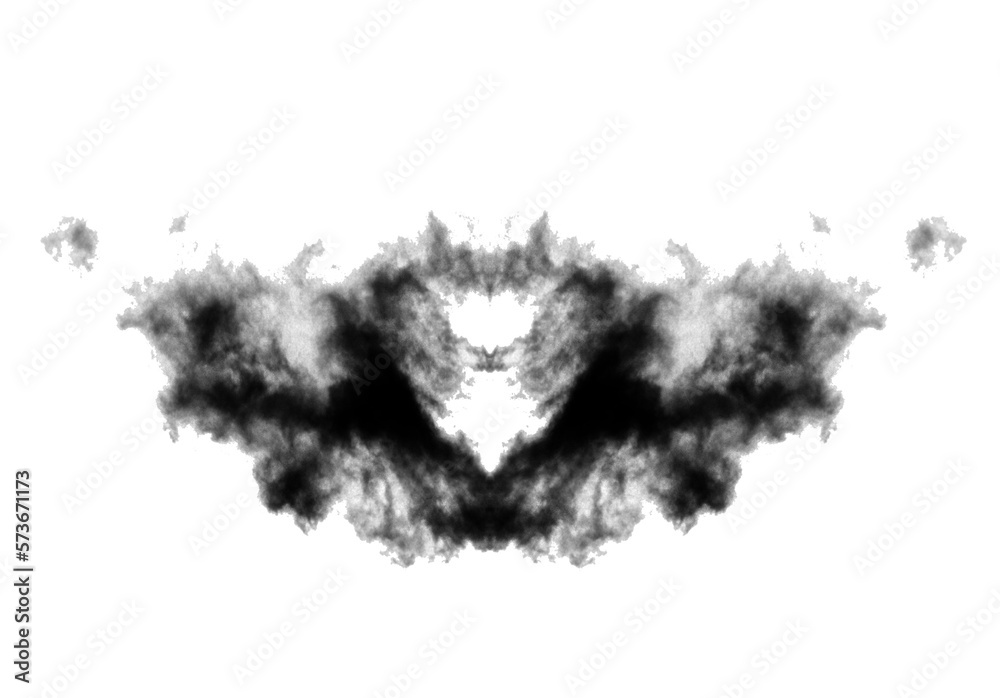 Rorschach test ink blot isolated over transparent background, thematic ...