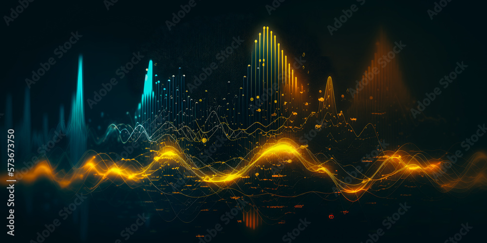 Network light effect waves neon color, Banner Abstract technology ...