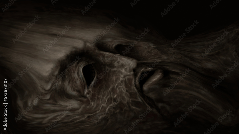 Abstract mental illness depression face in brush stroke style ...