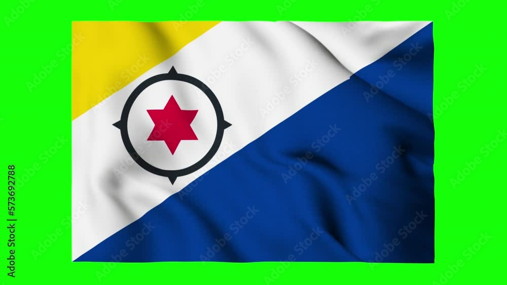 Flag of Bonaire waving isolated by the alpha channel(transparent ...