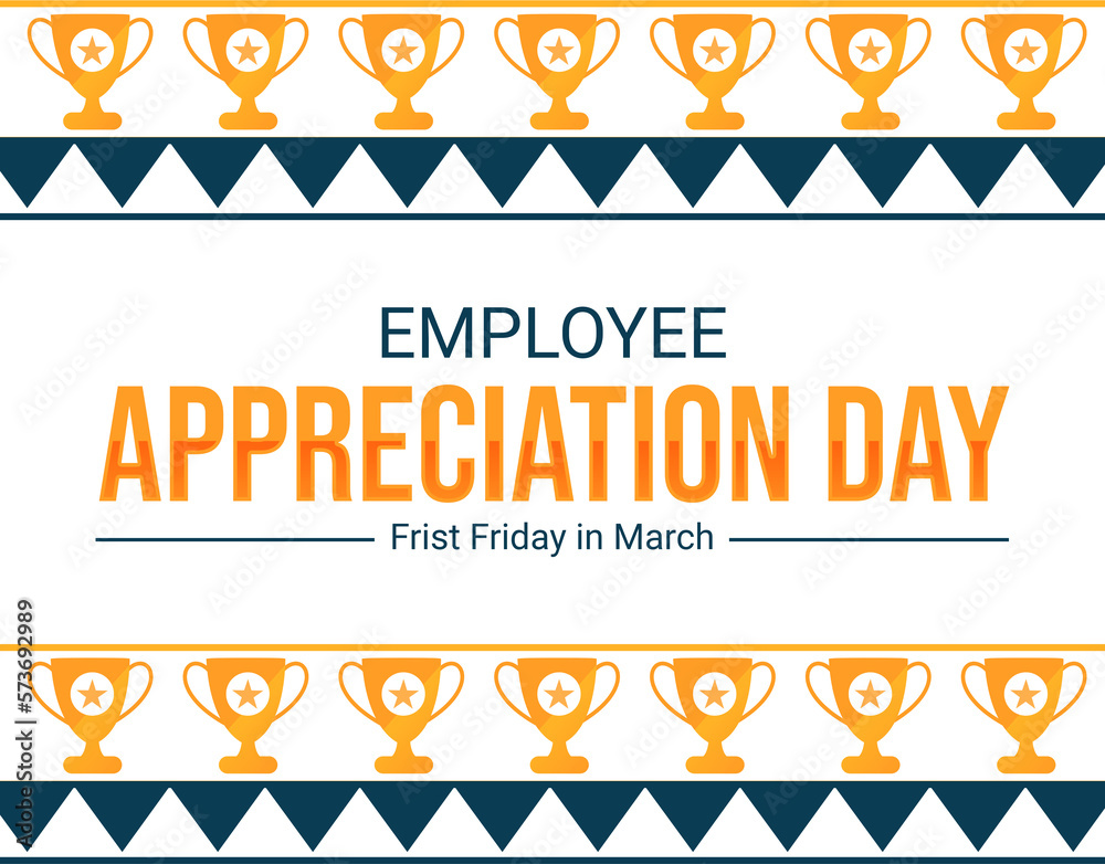 Employee appreciation day wallpaper with trophies and stars in the ...