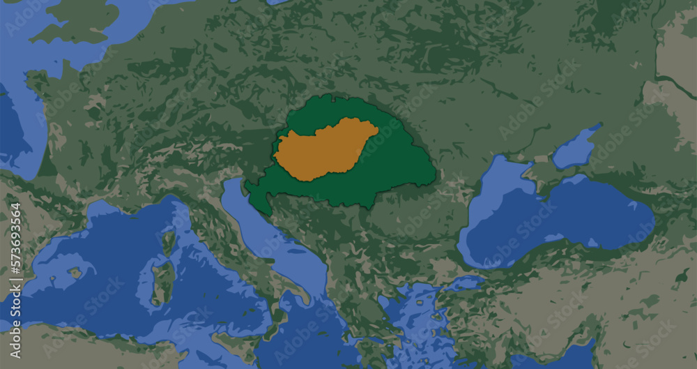 Historical map of Great Hungary, before and after the Treaty of Trianon ...