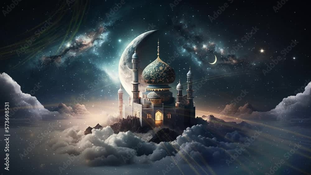 animated islamic background , ramadan mosque UHD 4K 30 fps AI ...