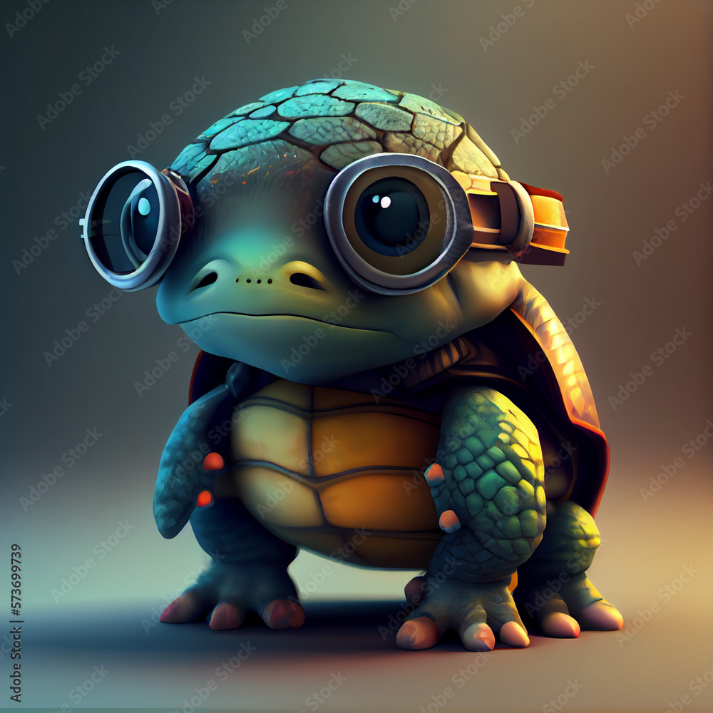3d turtle avatar Stock Illustration | Adobe Stock