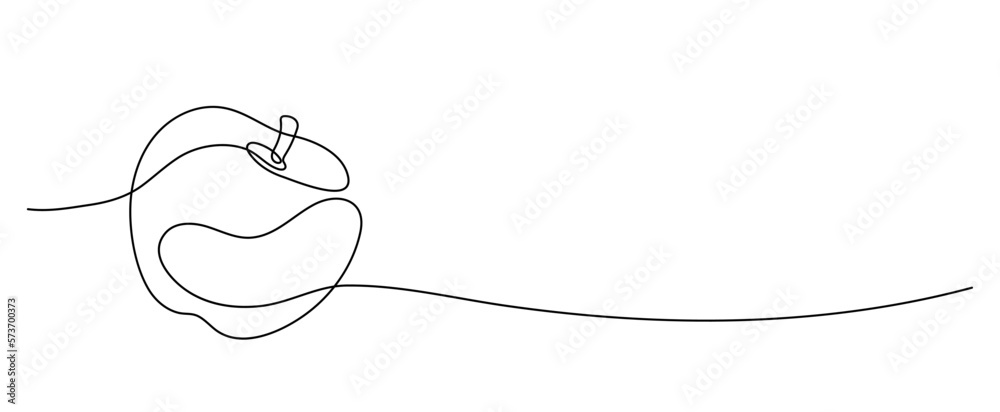 Apple. Continuous line drawing. Doodle border frame Stock Vector ...