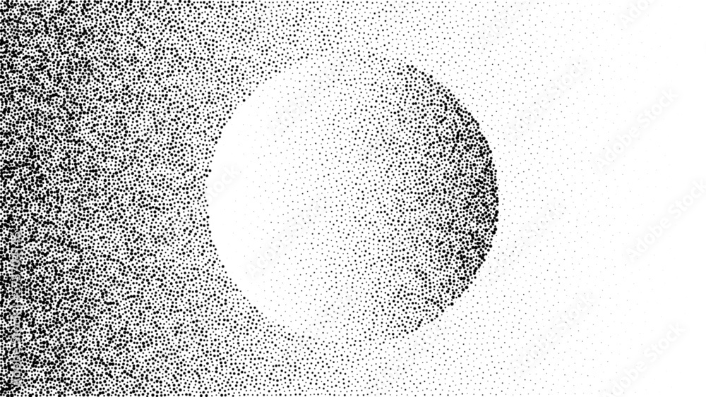 Noise grain circle, pointillism background of gradient dots pattern ...