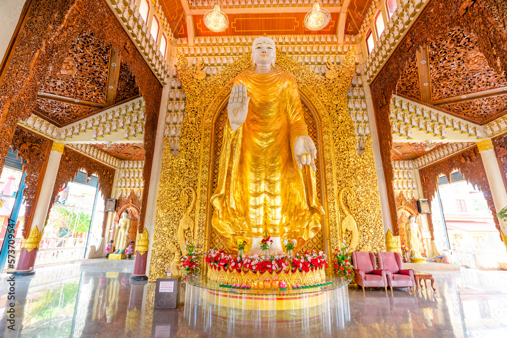 George Town,Penang,Malaysia - Jan 2023: standing Buddha statue in ...
