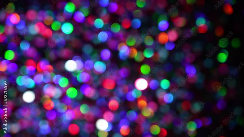 Fading Overflow transition of blur colorful light dots on black ...