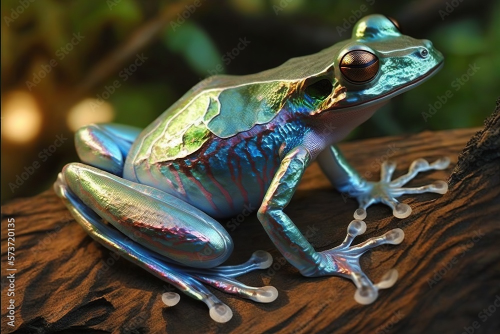 Tree frog skin iridescent, concept of Colorful and Reflective, created ...
