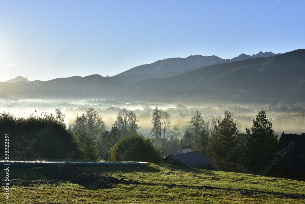 Tatry, góry, Zakopane, panorama, TPN, Park, poranek, lato, Stock Photo ...