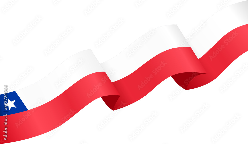 Chile flag wave isolated on png or transparent background Stock Vector | Adobe Stock