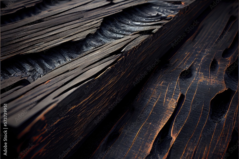 burnt wood, texture, burnt ebony background. AI generative Stock ...